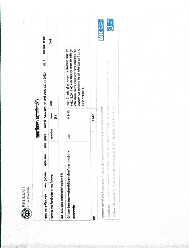 Bhulekh Khatauni - 11zon | PDF