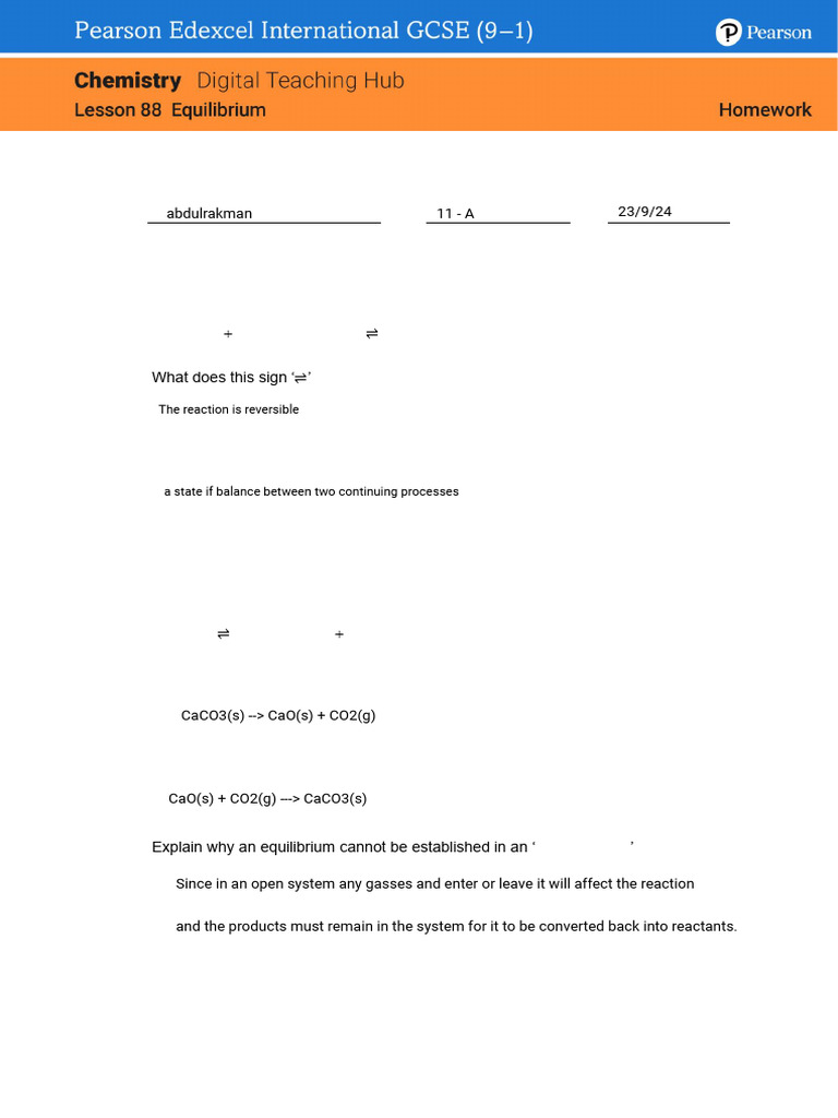 Kami Export - IG Chemistry Lesson88 Homework | PDF | Chemical Reactions ...