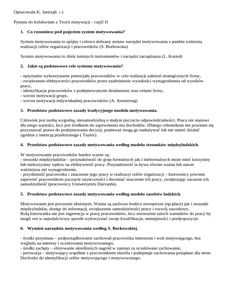 Teorie Motywacji | PDF