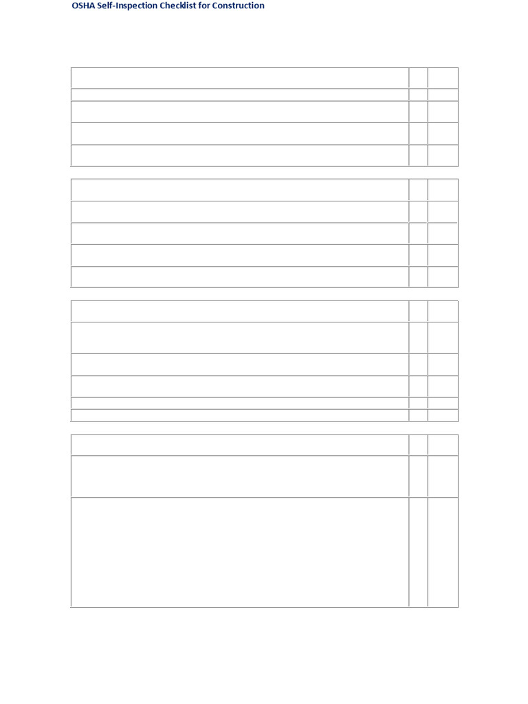 OSHA Self-Inspection Checklist for Construction | PDF | Crane (Machine ...