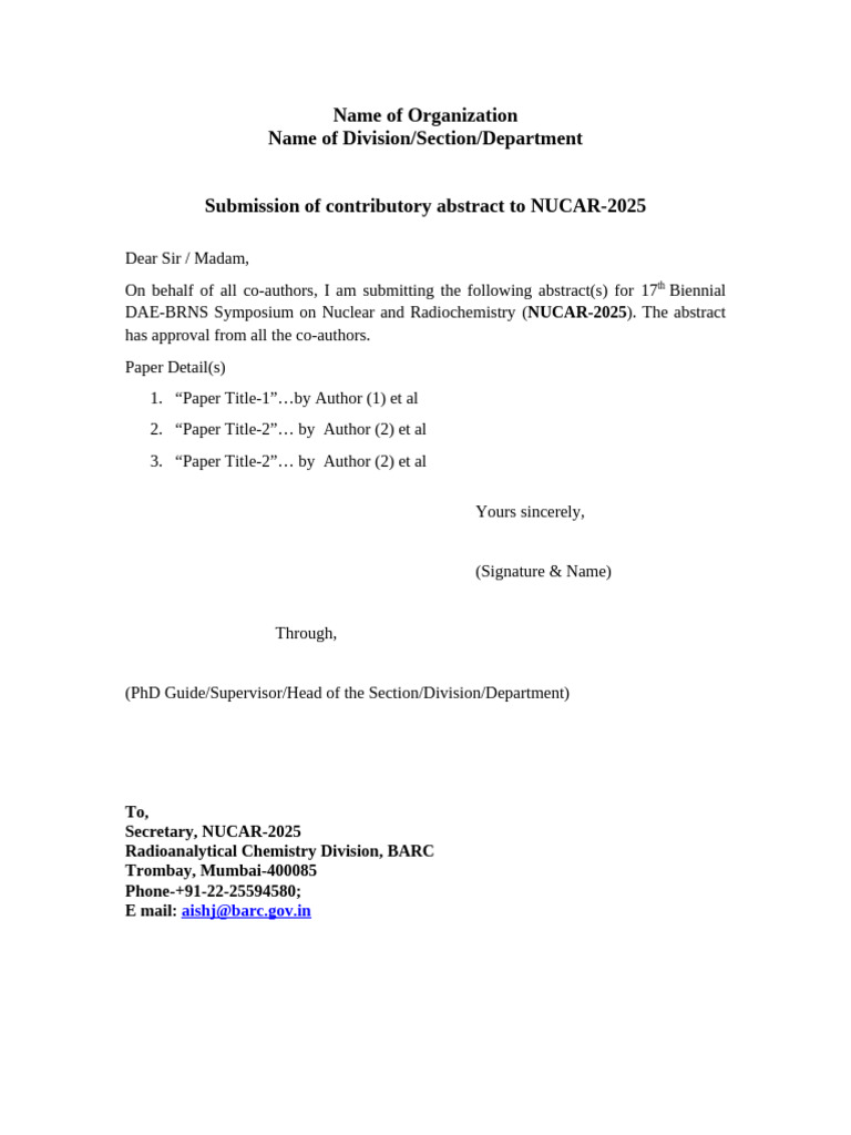 Format For Abstract Approval | PDF