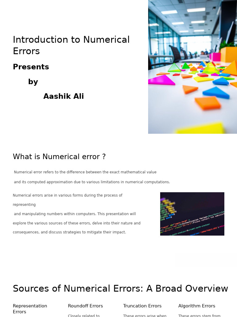 Ashik Ali-Numerical Errors New | PDF | Numerical Analysis | Accuracy And Precision