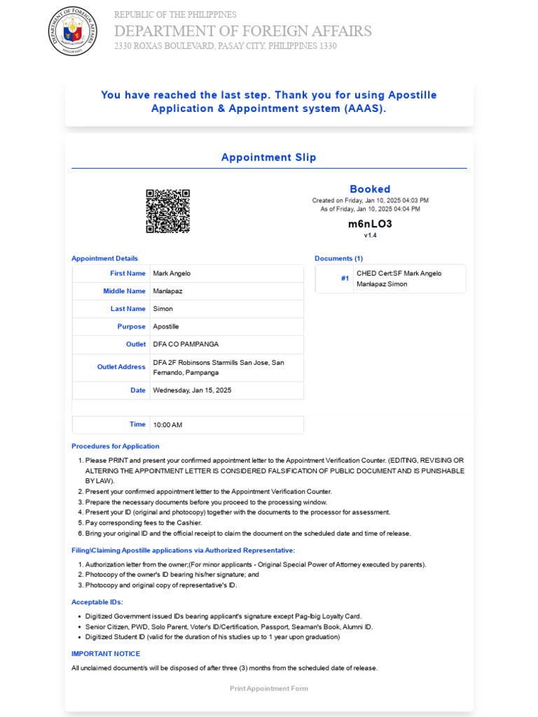 DFA Appointment System Red Rbbon | PDF | Identity Document | Government ...