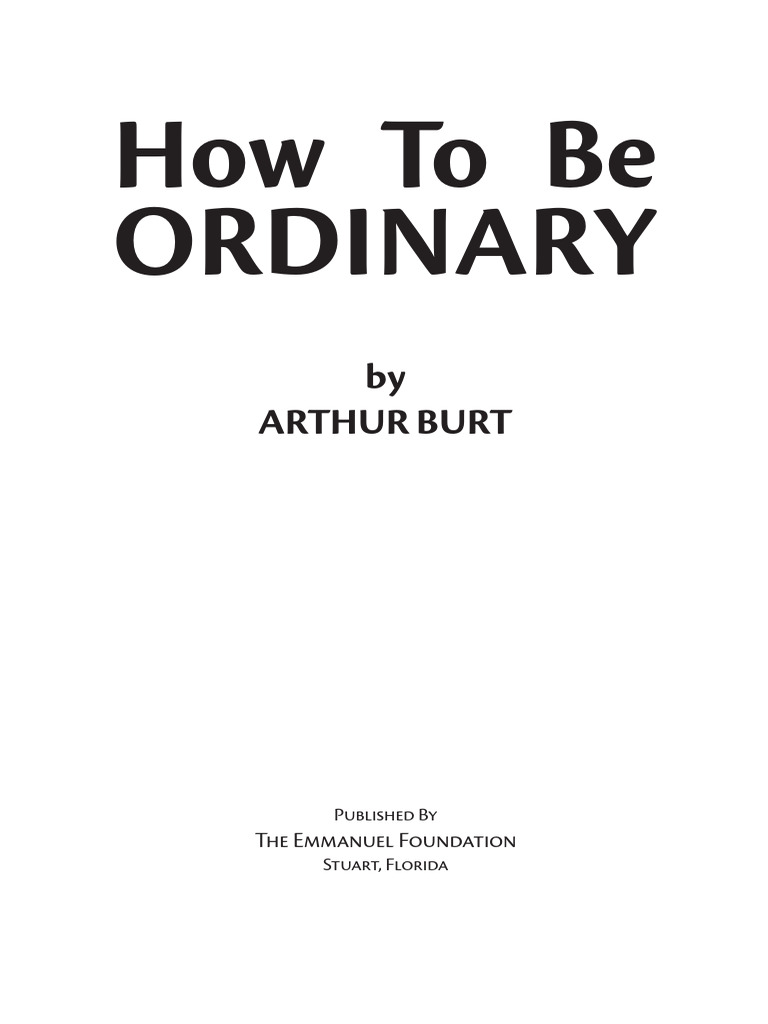 How-To-Be-Ordinary | PDF | Esther | Pentecostalism