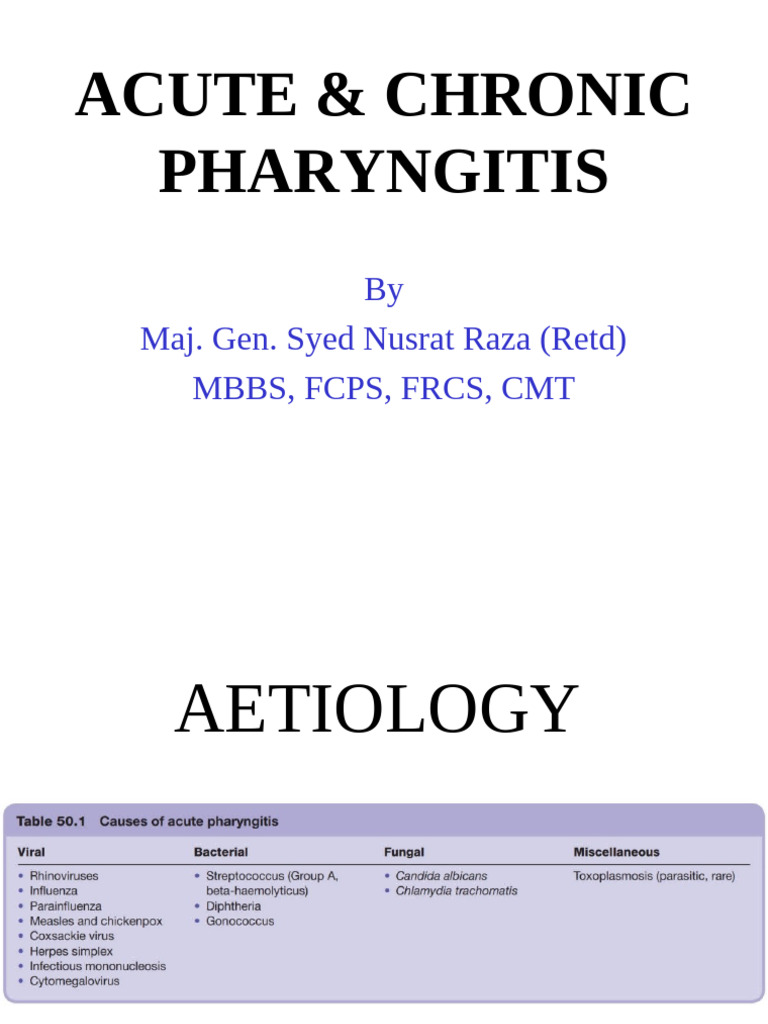Acue and Chronic Pharyngitis | PDF
