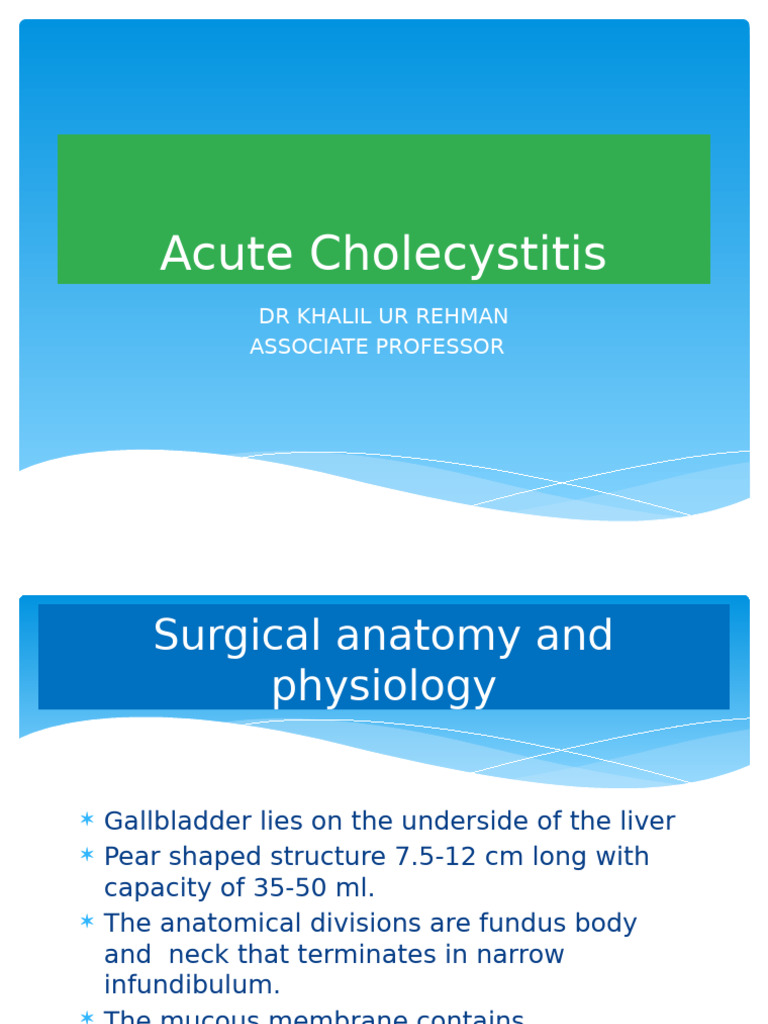 Acute Cholecystitis Overview and Management | PDF | Gallbladder | Liver