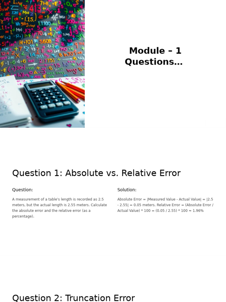 Error Calculations and Number Conversions | PDF | Approximation ...