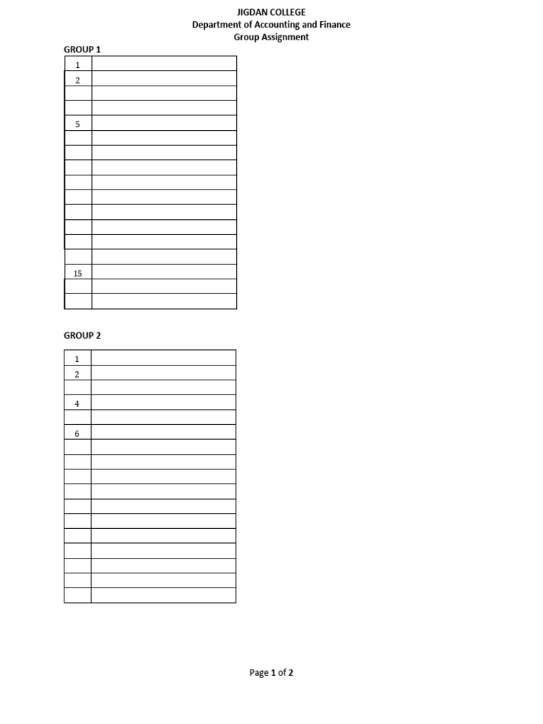 JIGDAN College Accounting Group Assignment | PDF
