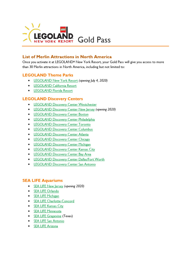 Llnyr List of Na Merlin Attractions | PDF