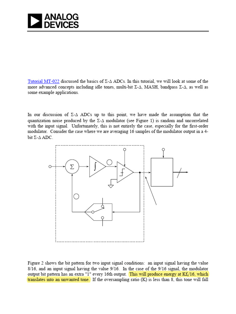 Advanced Sigma-Delta ADC Concepts | PDF | Analog To Digital Converter ...