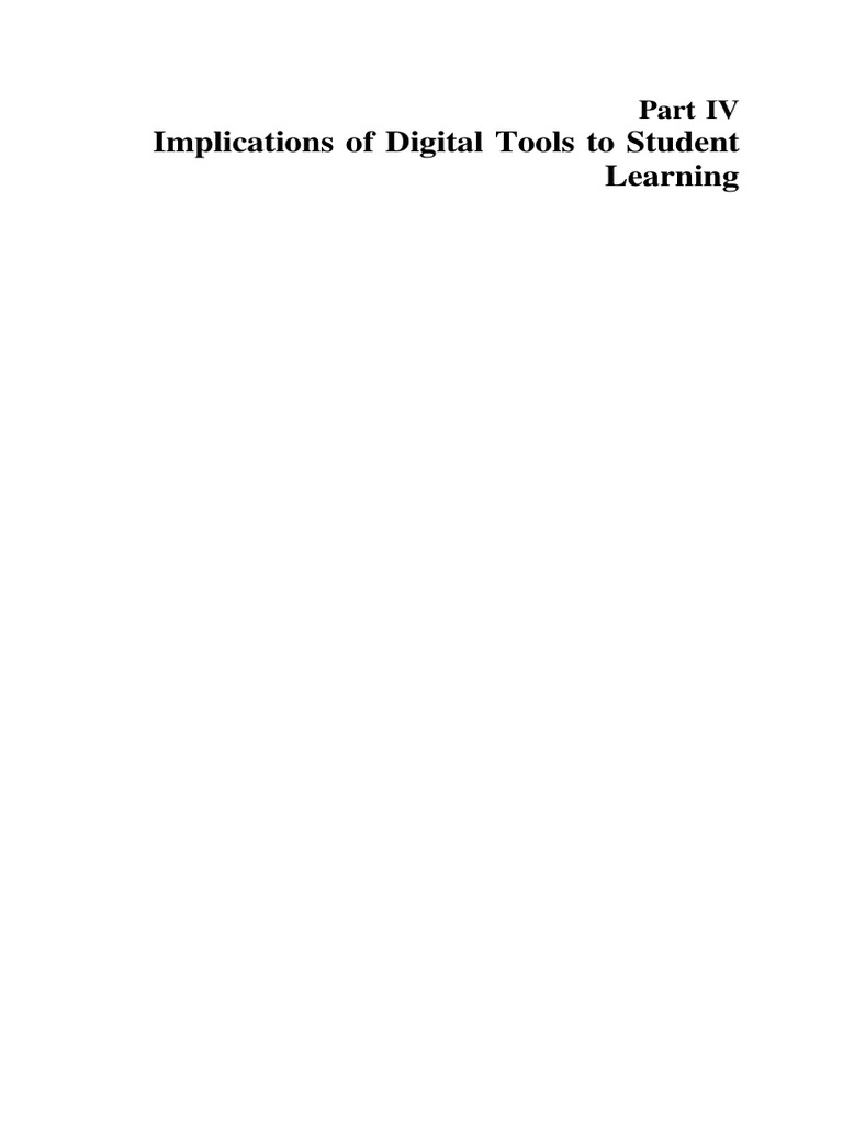Implications of Digital Tools To Student Learning | PDF