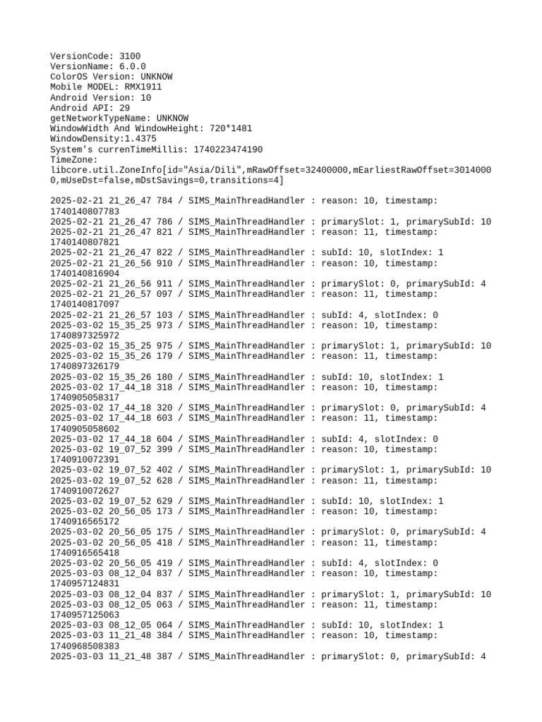 Android SIM Slot Log Analysis | PDF | Android (Operating System) | Computing
