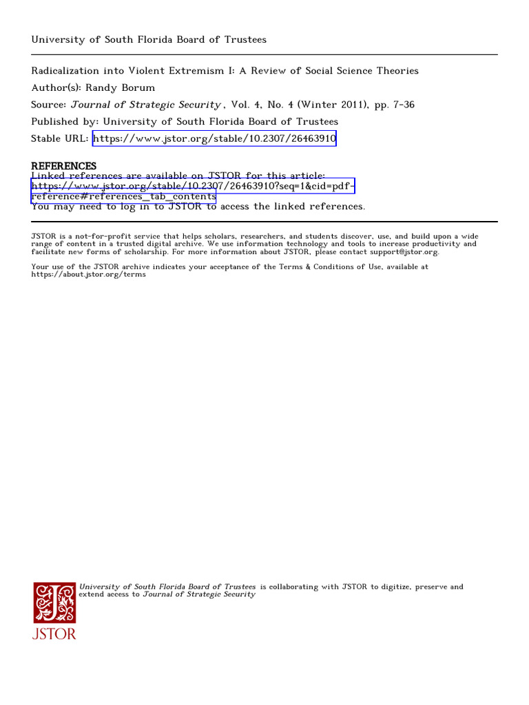 Borum RadicalizationViolentExtremism 2011 | PDF | Extremism | Theory
