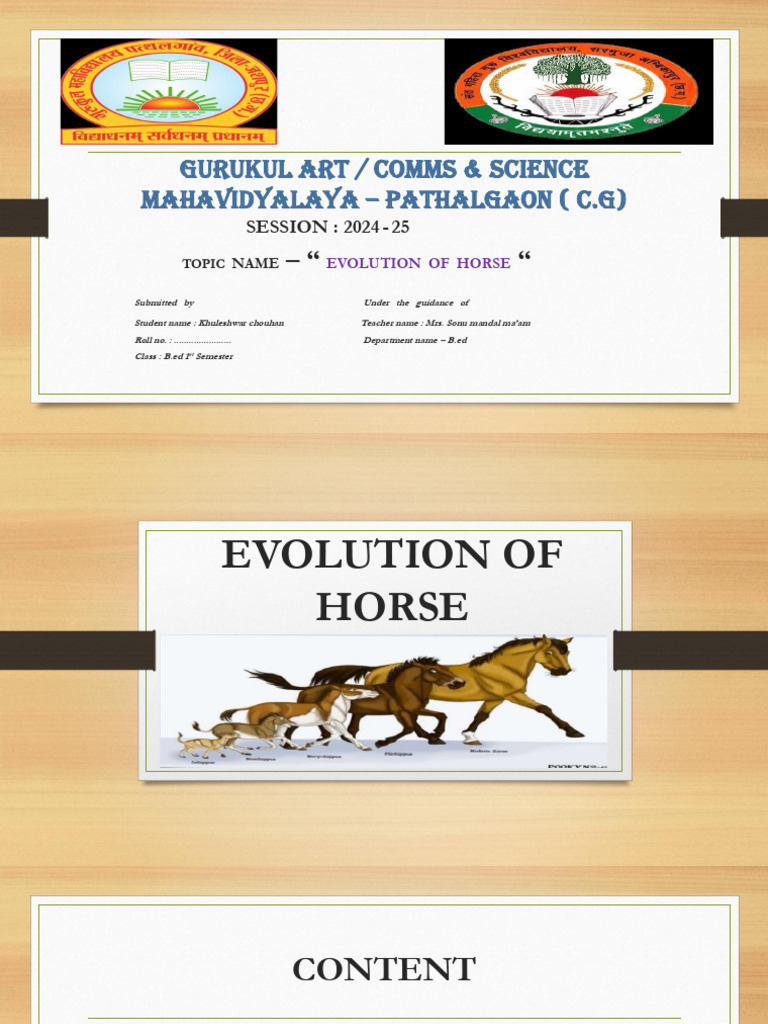 Evolution of Horse (Khuleshwar Chouhan) | PDF