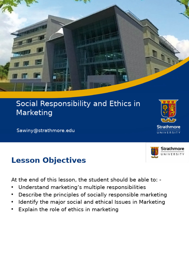 Ethics and Social Responsibility in Marketing | PDF | Corporate Social ...