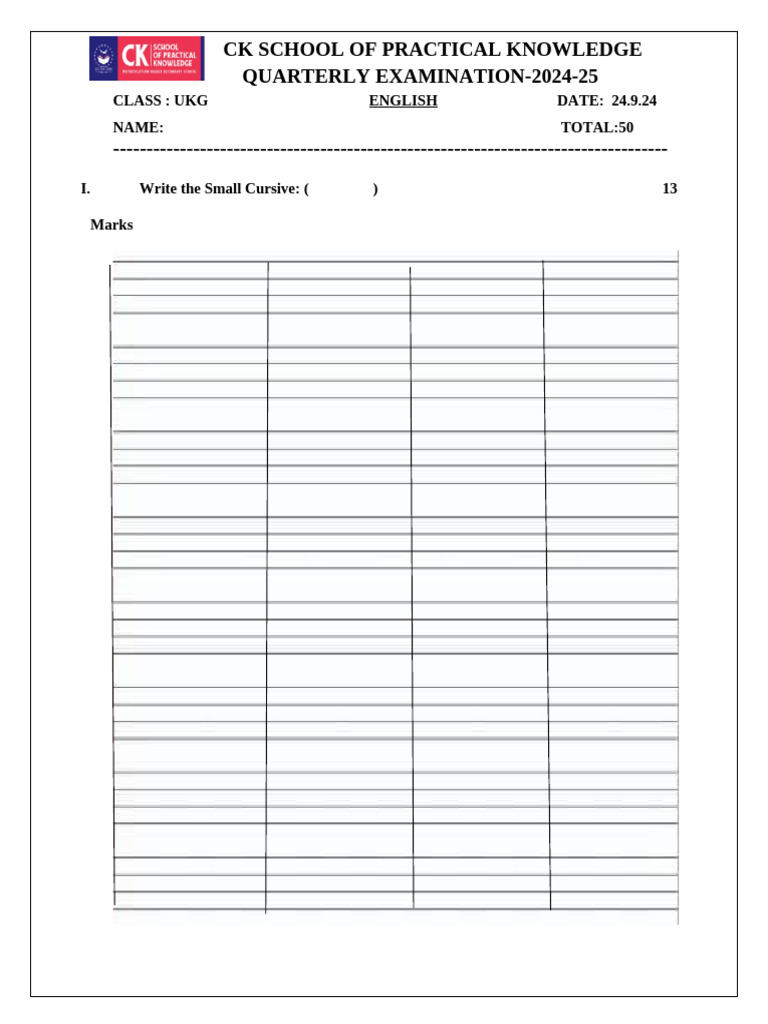 UKG ENG QP-QUARTERLY EXAMINATION New | PDF