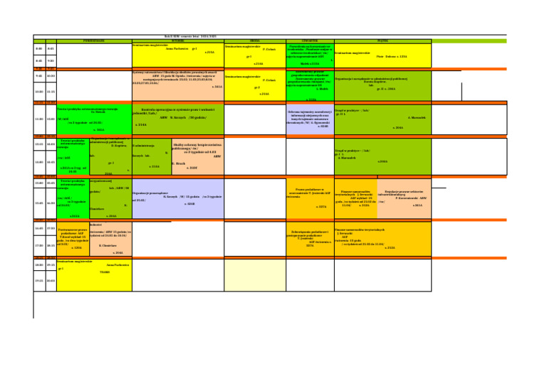 Harmonogram AP II Stopien Semestr Letni 2024 2025 1 | PDF