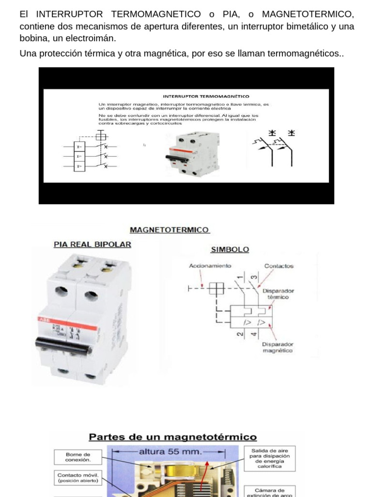 Funcionamiento del Interruptor Termomagnético | PDF | Corriente ...