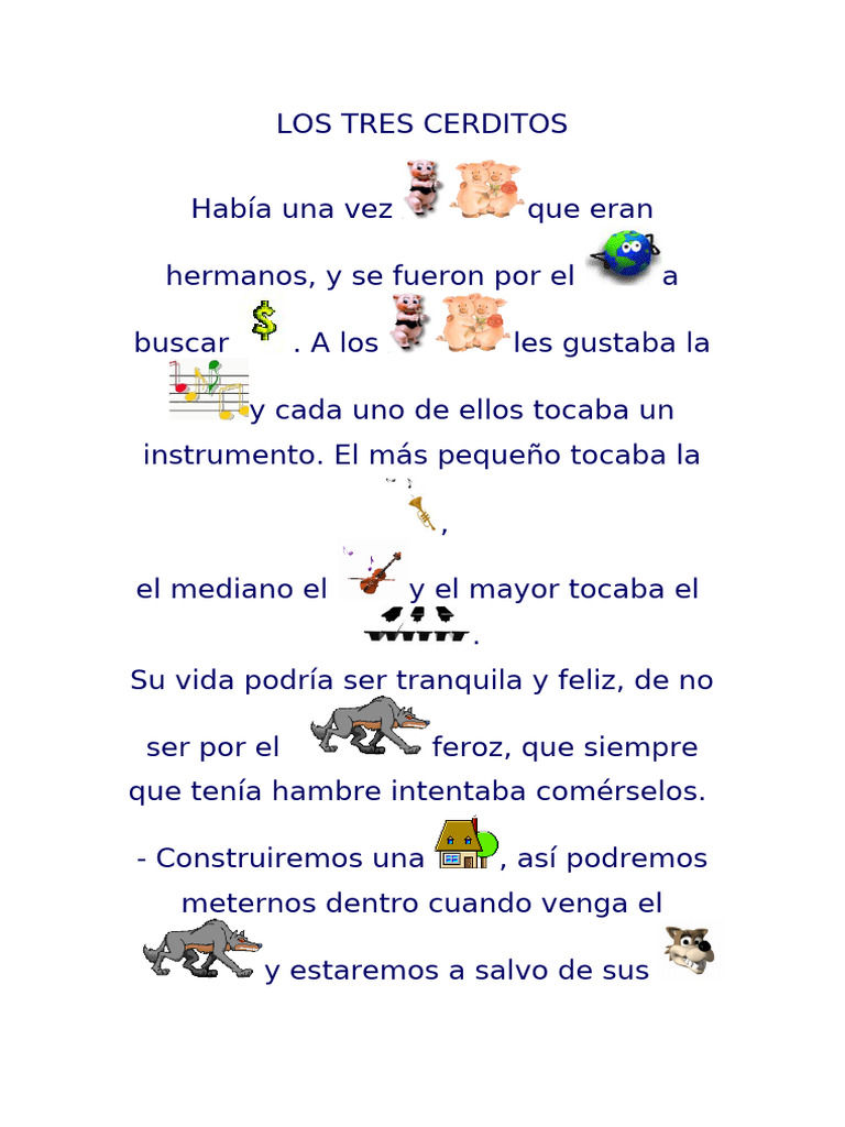 La historia de los Tres Cerditos | PDF