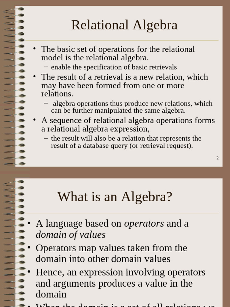 1368343861.2711ch Algebra | PDF | Relational Model | Mathematics