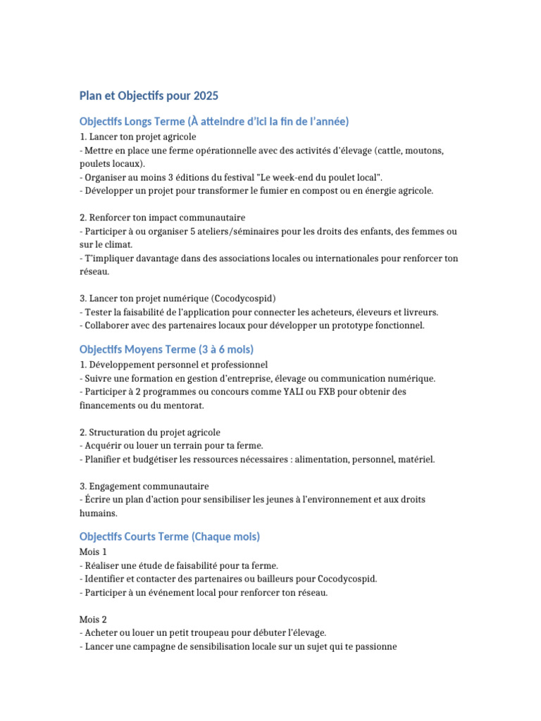 Objectifs 2025 de Paula Lorelle | PDF