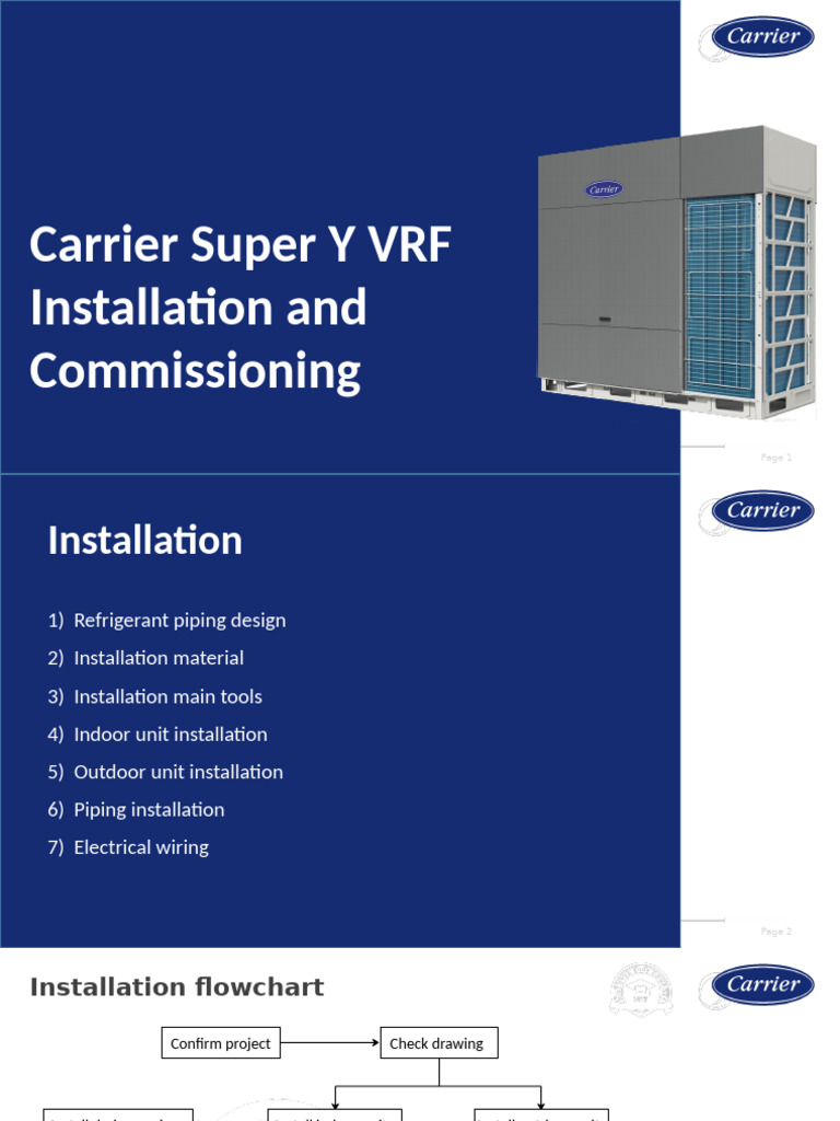 Carrier Super Y VRF Installation Guide | PDF | Pipe (Fluid Conveyance ...