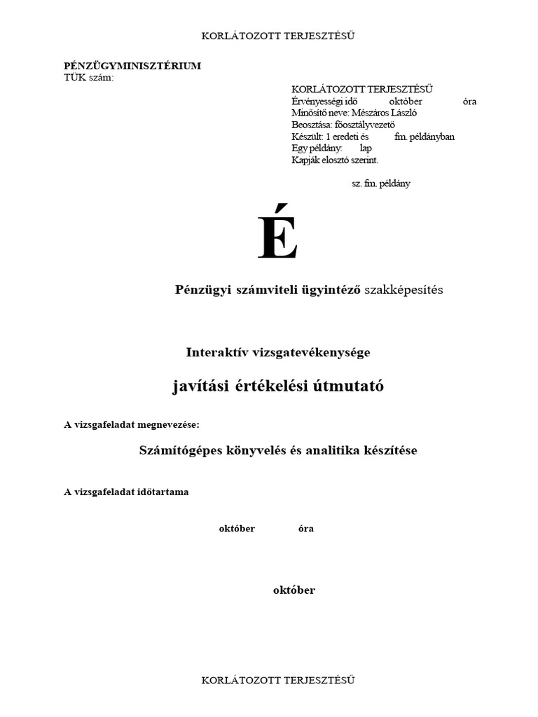 3 - Számítógépes Könyvelés És Analitika - É - 2024 - 10 - 08 | PDF
