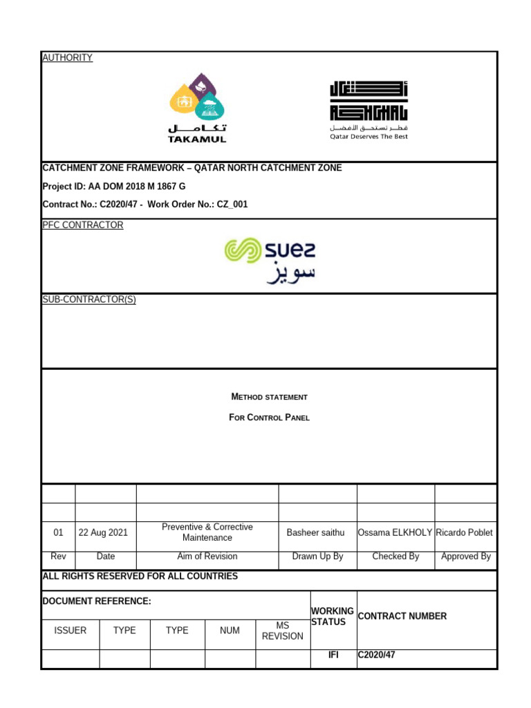 Method of Statement For Control Panel | PDF | Occupational Safety And ...