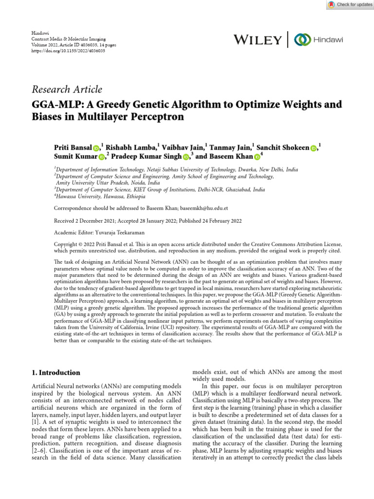 Contrast Media Molecular Imaging - 2022 - Bansal - GGA MLP A Greedy Genetic Algorithm To ...