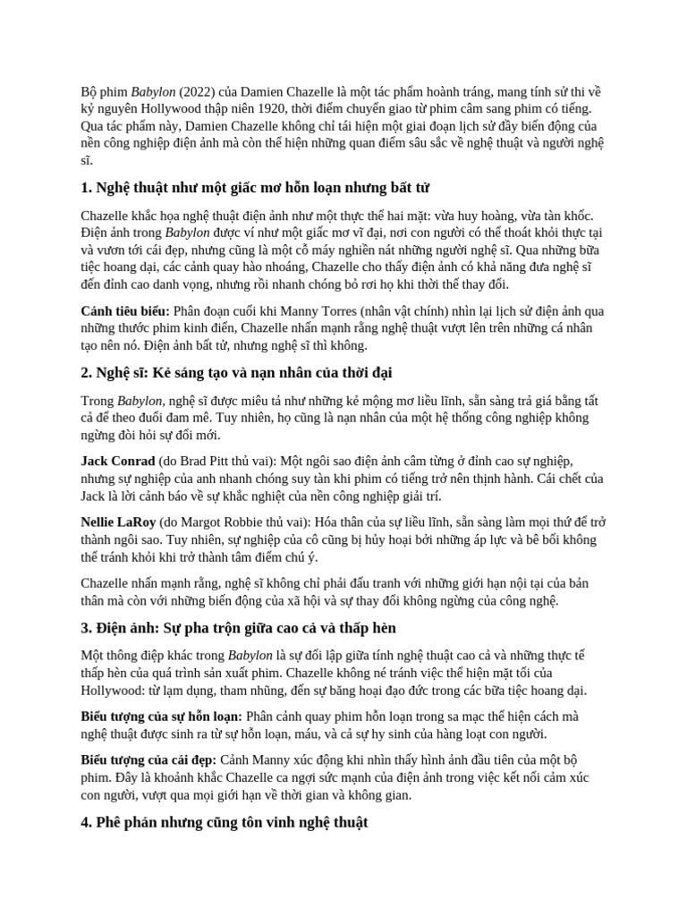 Bộ phim Babylon | PDF