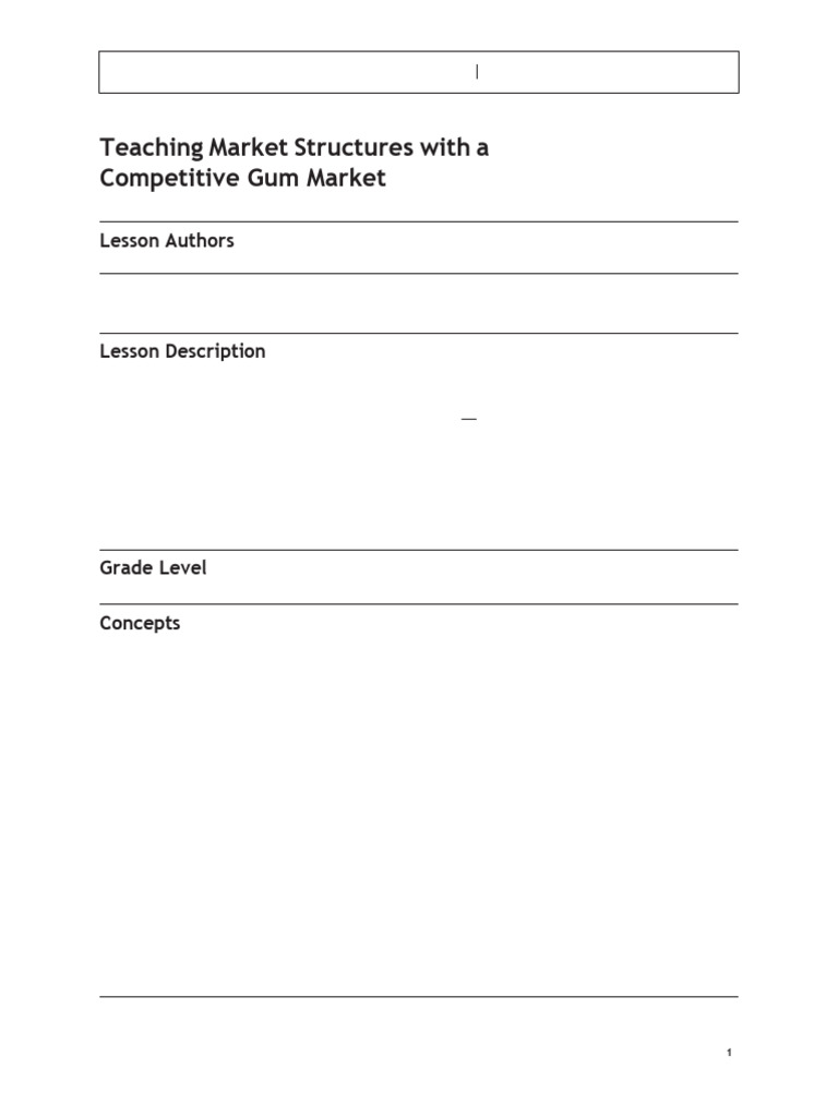 Teaching Market Structures LessonP | PDF | Monopoly | Oligopoly