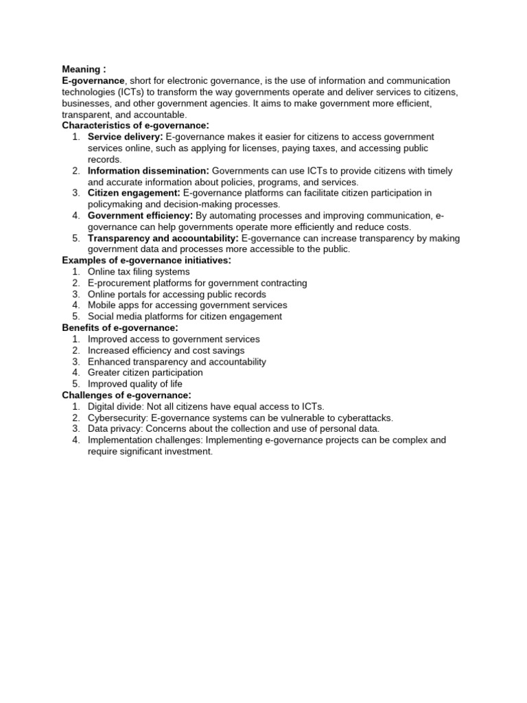 E Governance | PDF