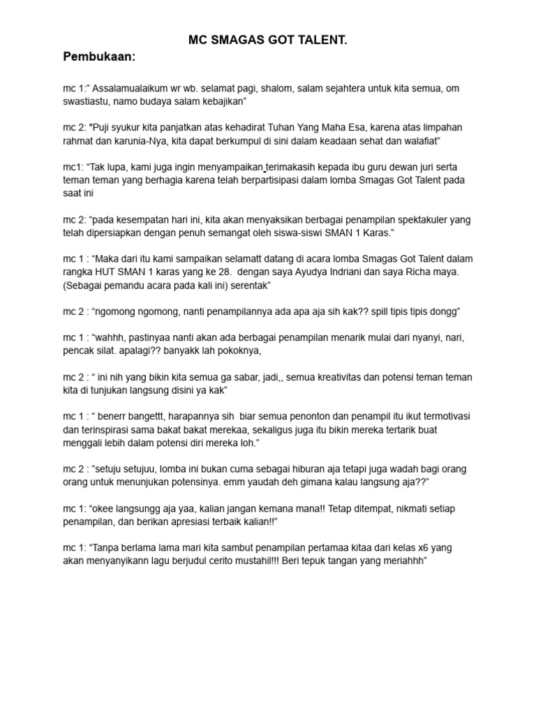 Pembukaan SGT | PDF