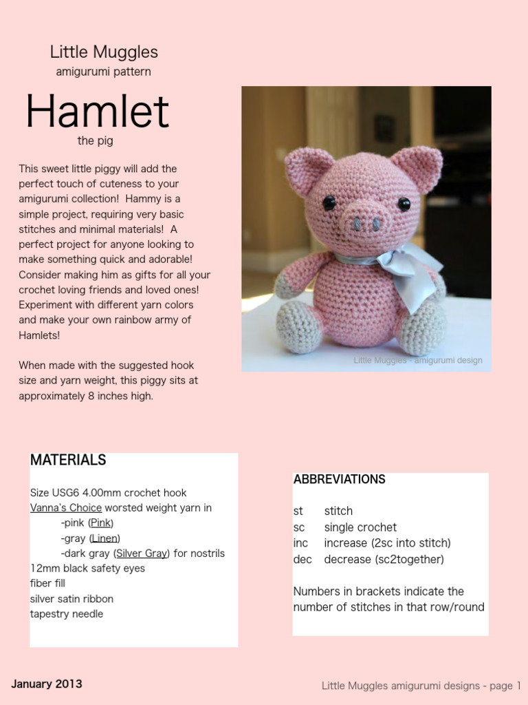 Little Muggles - Hamlet The Pig | PDF