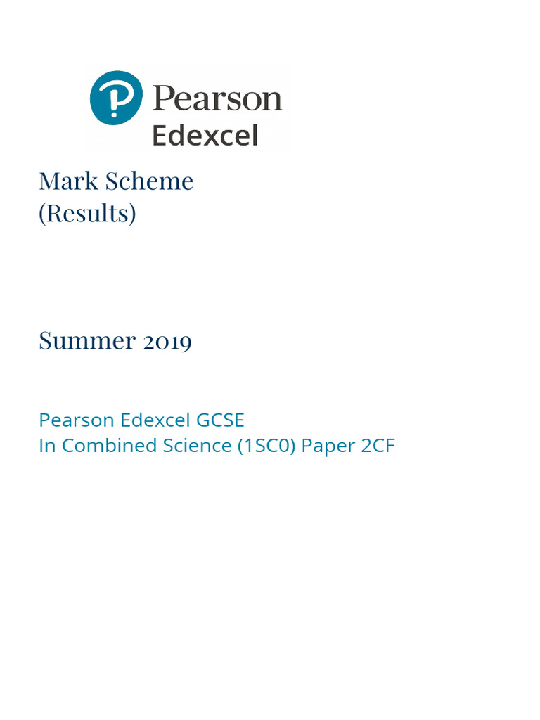 Edexcel GCSE Combined Science Chemistry Foundation Paper 2 MS | PDF ...