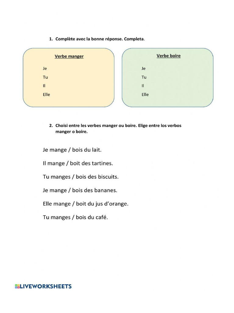 Worksheet_manger Et Boire | PDF