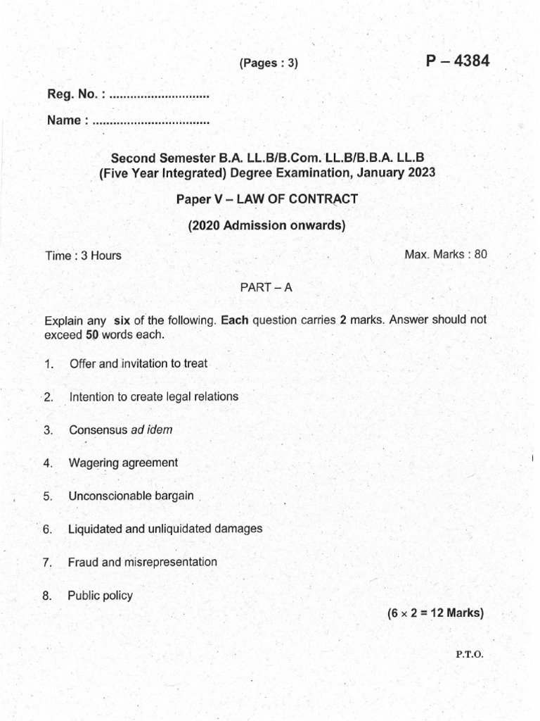 2023_Jan_2_Sem_BA_bcom_BBA_(2020)_Law_of_Contract4 | PDF