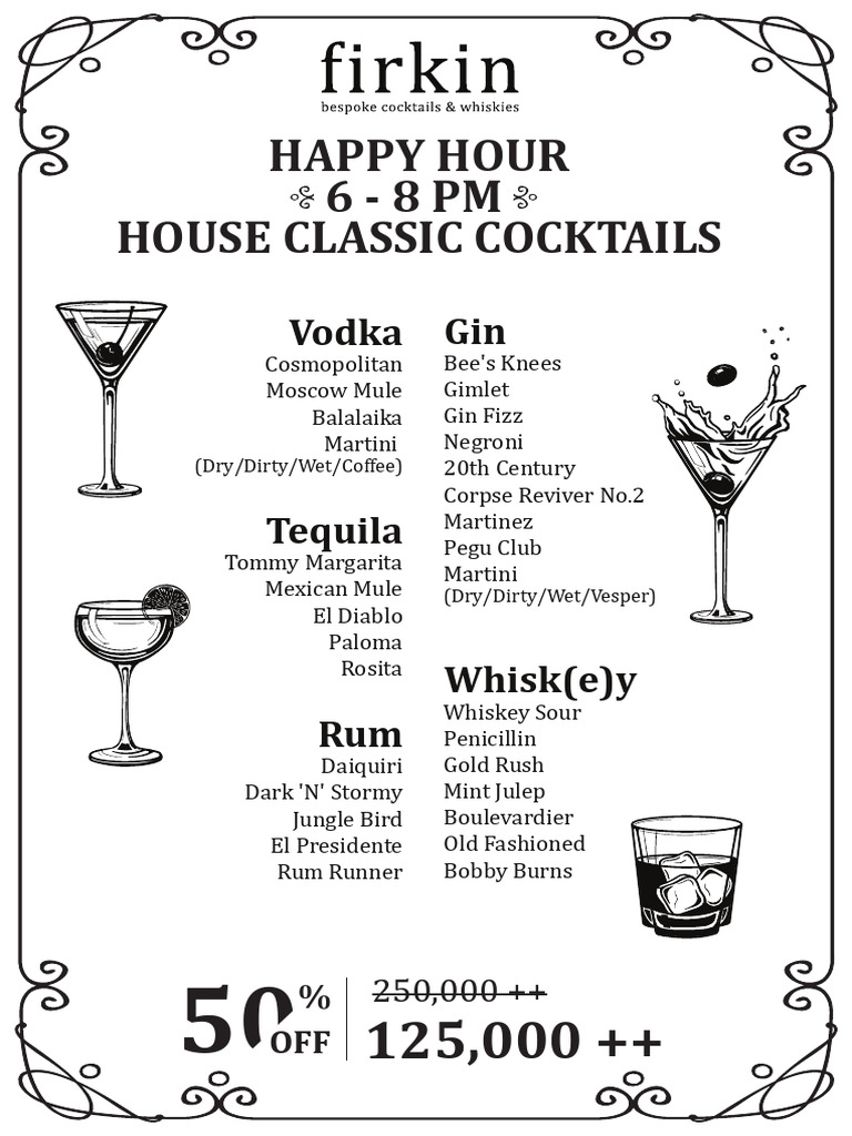 Firkin Bar - Happy Hour Menu | PDF