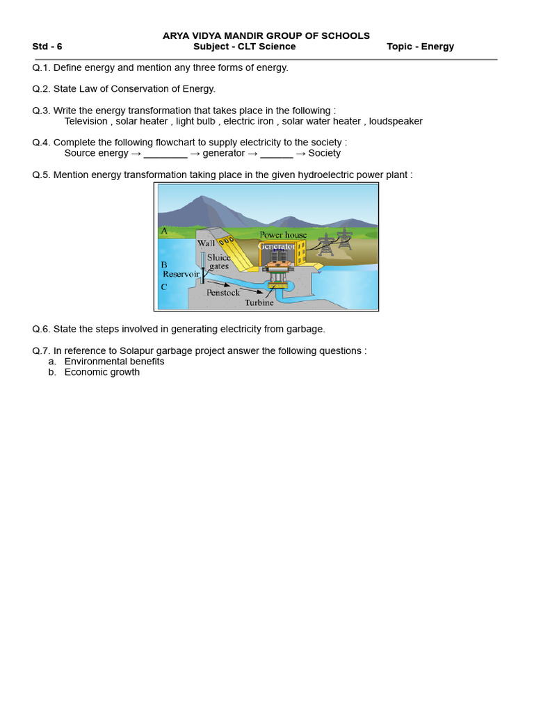 Energy Concepts for 6th Grade Science | PDF
