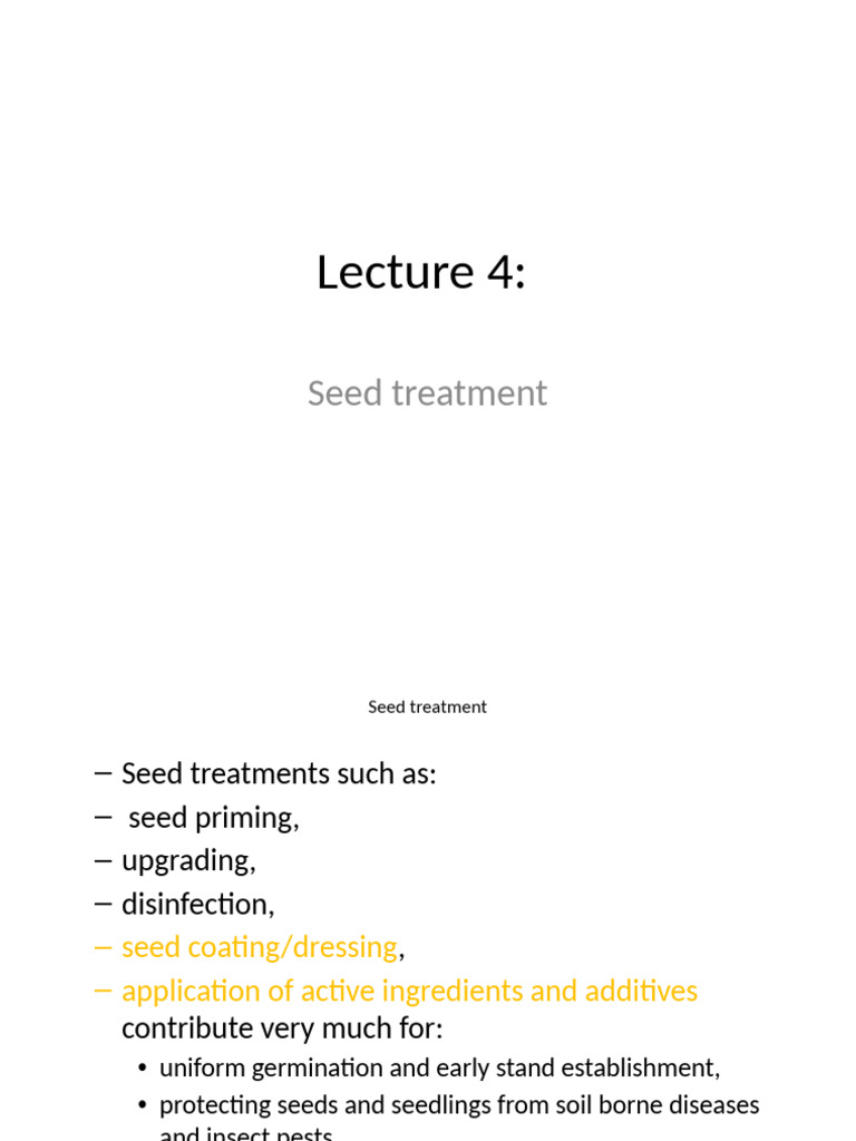 Seed Treatment Techniques for Crop Success | PDF | Seed | Germination