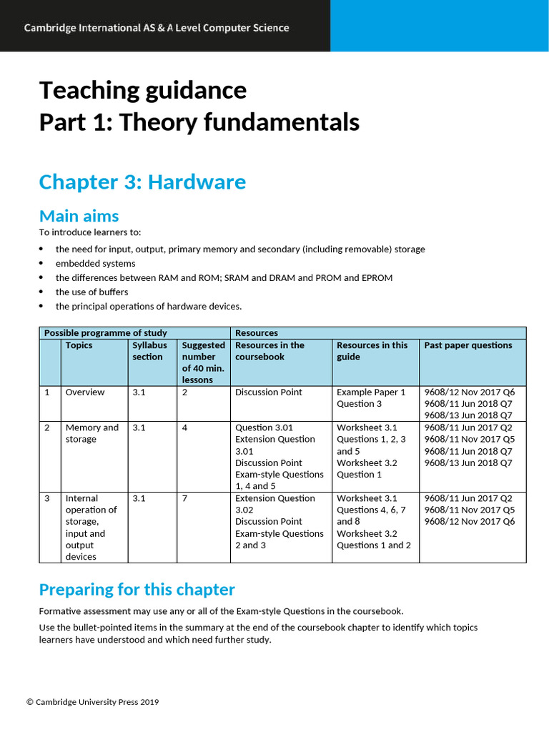 Hardware Fundamentals for Teaching | PDF | Computer Data Storage | Random Access Memory