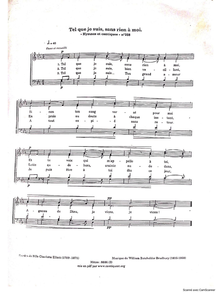 Tel Que Je Suis, Sans Rien À Moi | PDF