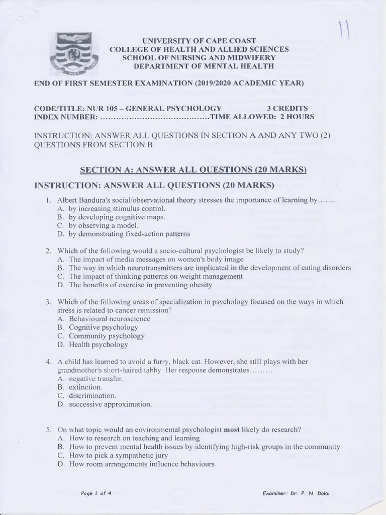 Section A Answer All Questions (20 Marks) Instruction: Answer All ...