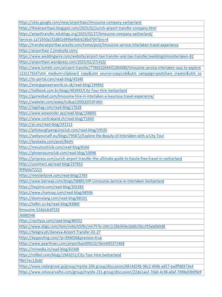 Deluxe Swiss Limousine | PDF