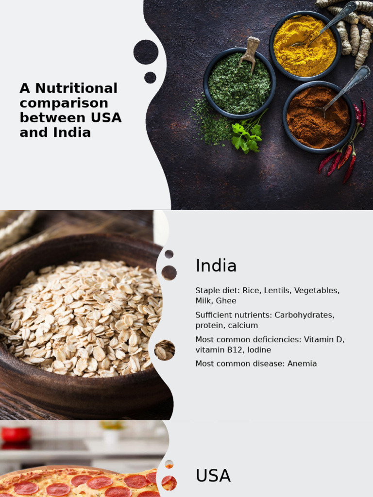 A Nutritional Comparison Between USA and India | PDF