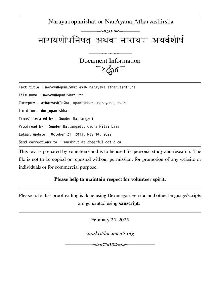 Narayan Op An Is Hat | PDF