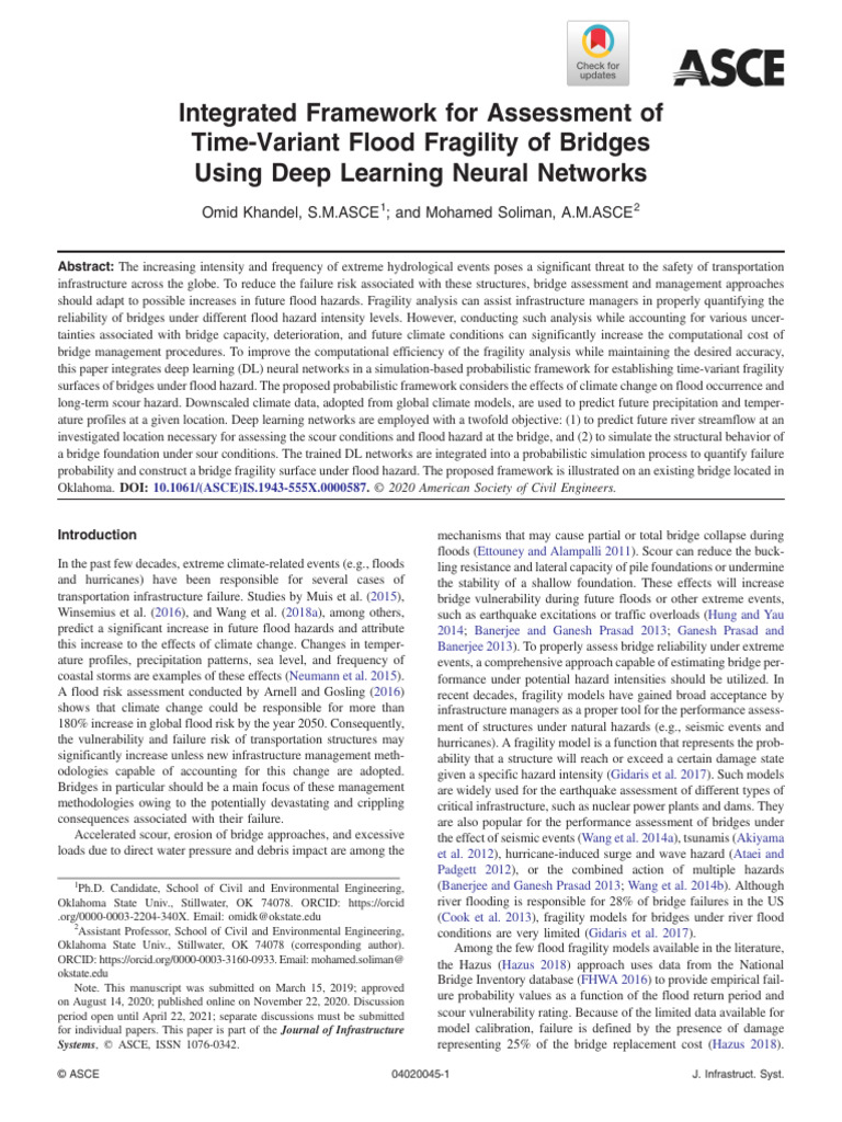 Khandel Soliman 2020 Integrated Framework For Assessment of Time Variant Flood Fragility of ...