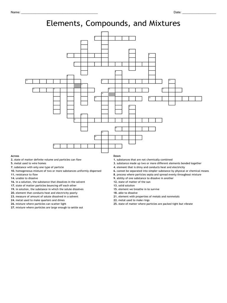 Elements, Compounds, and Mixtures Quiz | PDF | Chemical Substances ...