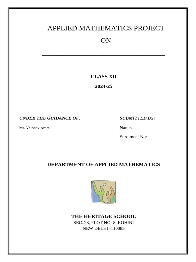 Class XII Math Project Guide | PDF