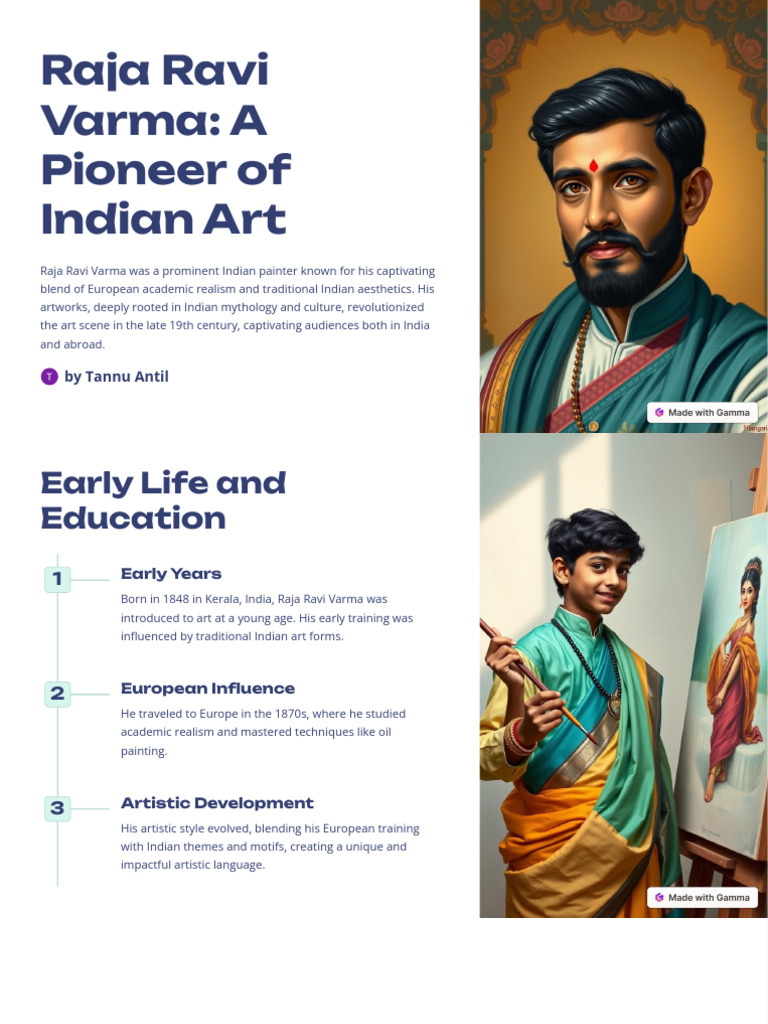 Raja Ravi Varma a Pioneer of Indian Art | PDF | Paintings | Realism (Arts)